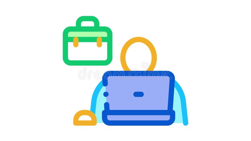 Computer Worker Icon Animation Stock Video - Video of dollar, code ...