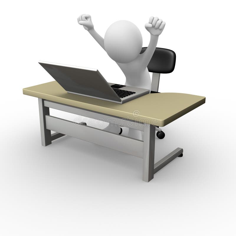 Computer worker success stock illustration. Illustration of chat - 17242310