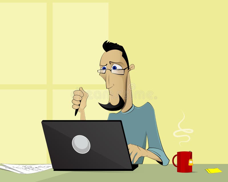 Computer working concept stock vector. Illustration of business - 64524606