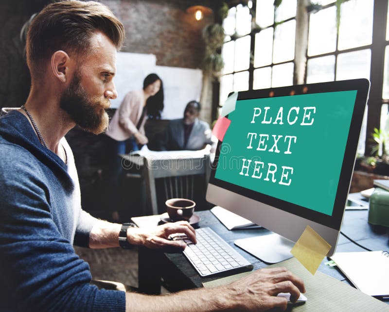 Computer Working Meeting Technology Commercial Copy Space Concept Stock ...