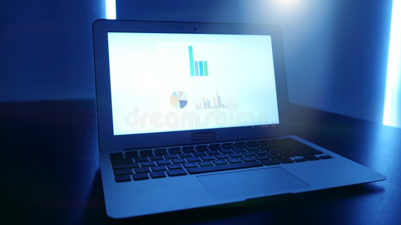 Computer Workplace Desk View in Modern City Office Workspace Stock ...