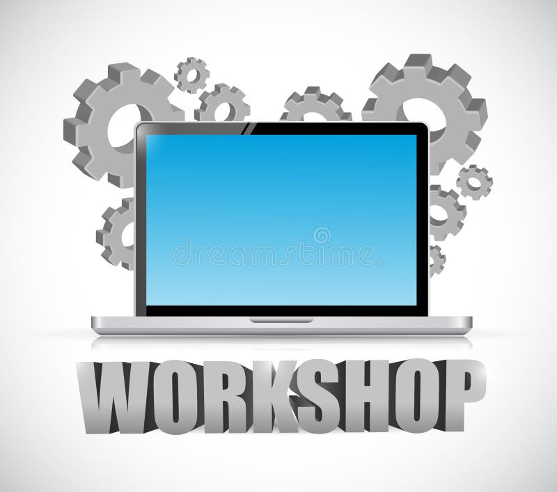 Computer workshop concept stock illustration. Illustration of engine ...