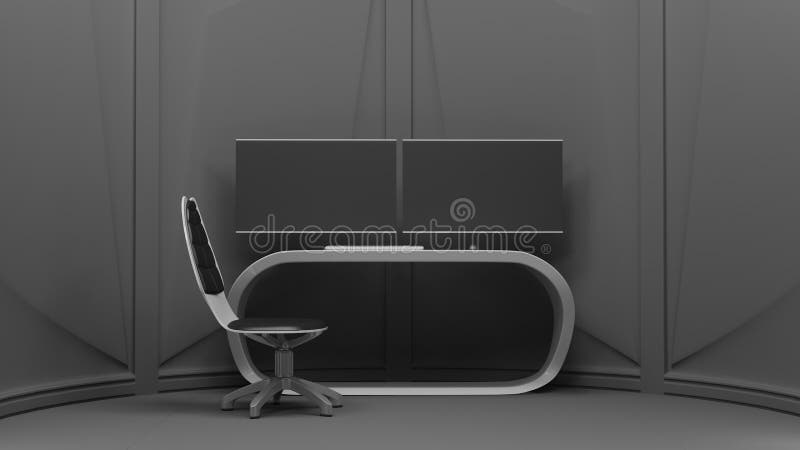 Computer Workstation 3d Rendering Stock Illustration - Illustration of ...