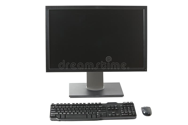 Computer Workstation Isolated Stock Image - Image of flatscreen, liquid ...