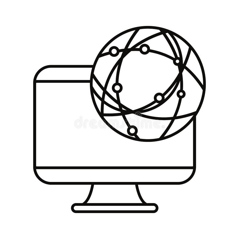 Computer World on White Background Stock Vector - Illustration of ...