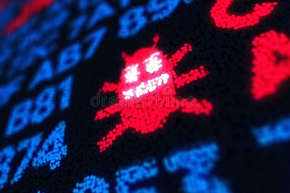 Cyber Attack by Computer Worm Stock Photo - Image of pixel, noise ...
