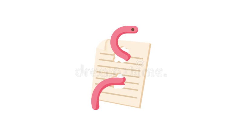 Computer Worm, Document Destruction Icon Animation Stock Video - Video ...