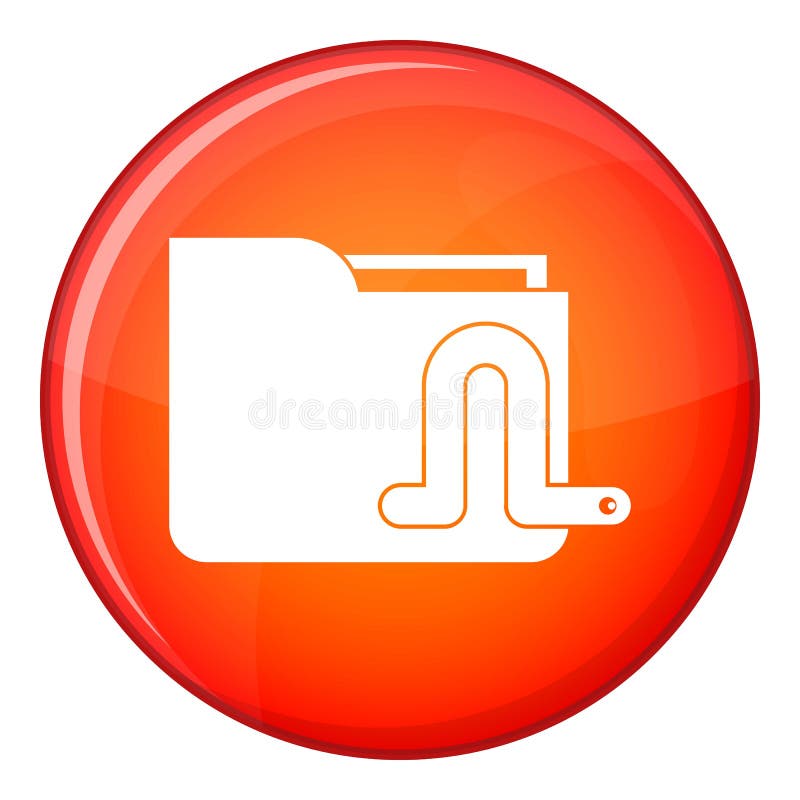 Computer Worm Icon, Flat Style Stock Vector - Illustration of global ...