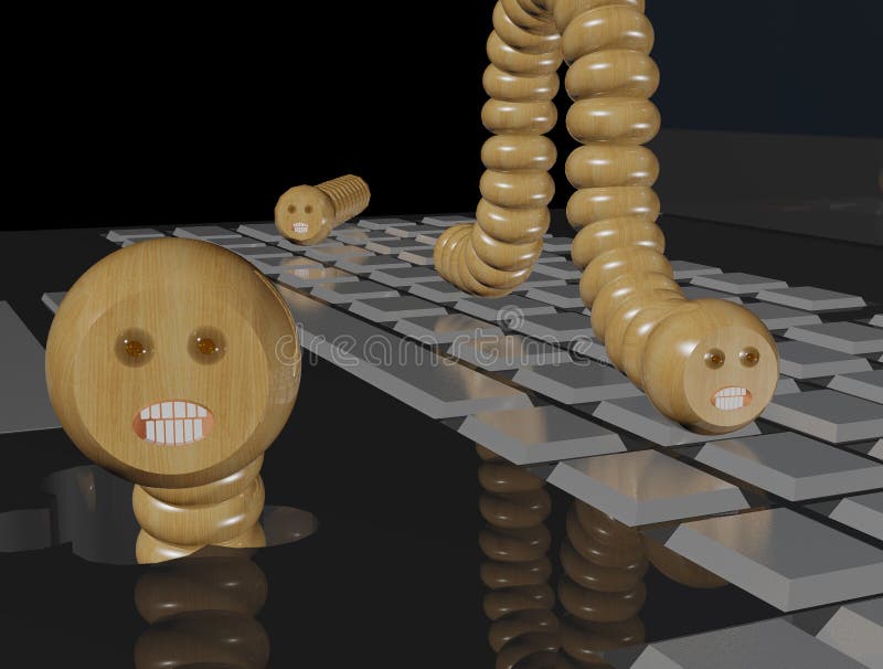 Computer worms detected stock illustration. Illustration of crime ...