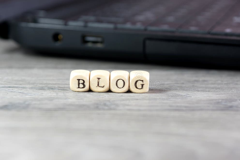 Computer and Writing from a Blog Stock Image - Image of news, social ...