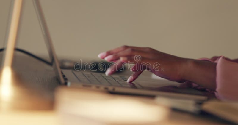 Computer Writing And Working On Typing Internet Code And Web Coding Software In A Office Black