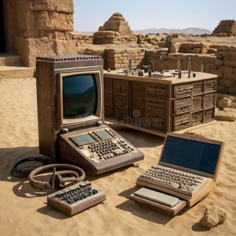 Computer in year 3000 stock illustration. Illustration of technology ...