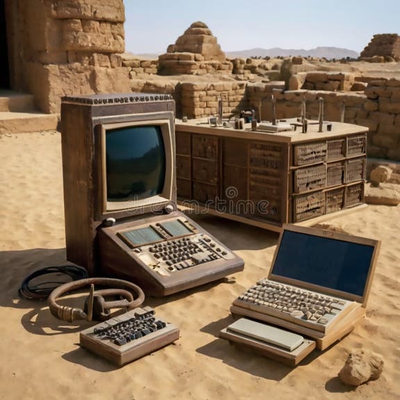 Computer in year 3000 stock illustration. Illustration of technology ...