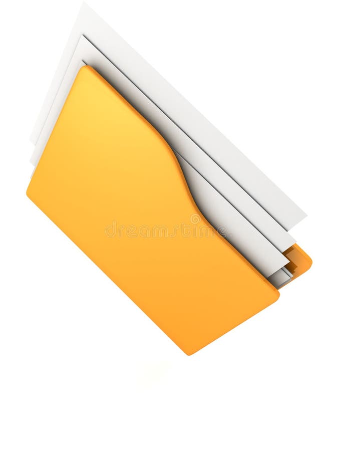 Computer Yellow Folder Icon on White Background Stock Illustration ...