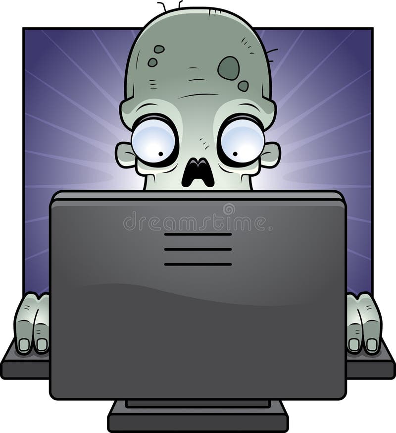 Computer Zombie stock vector. Illustration of game, obsessed - 13043965