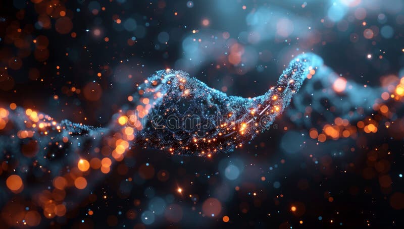 A Computergenerated DNA Structure in Electric Blue Underwater ...