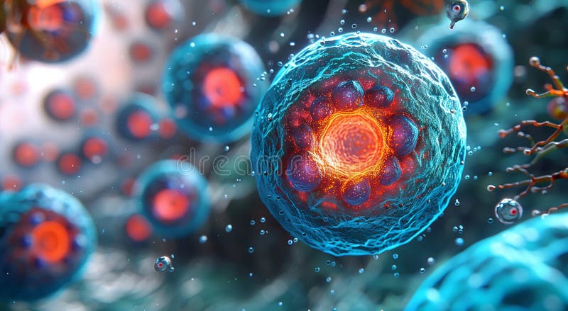 Computergenerated Image of Cells Forming a Red Center Surrounded by ...