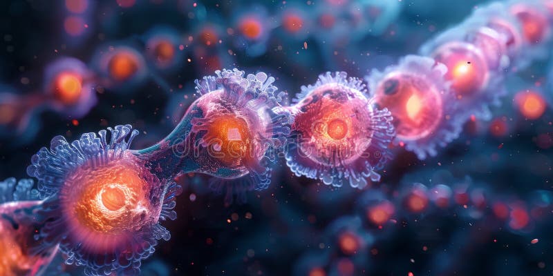 Computergenerated Image Depicting Cell Division for Marine Biology or ...