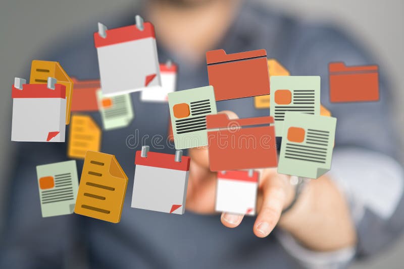 A Computering Cloud Computing and Files Stock Image - Image of data ...