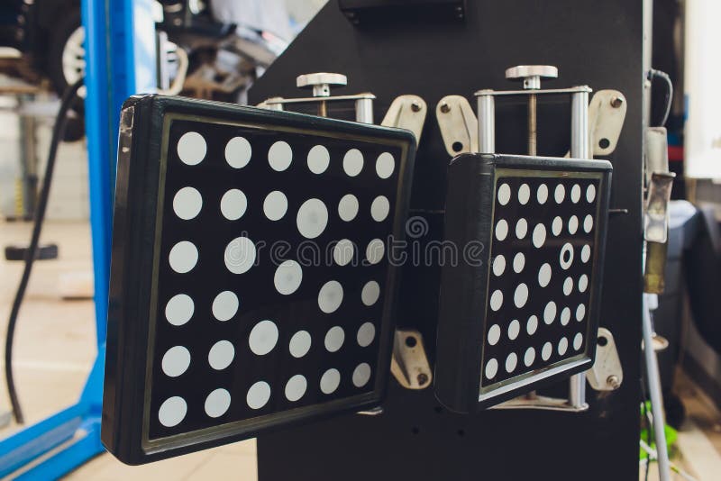 Computerized Alignment Car Tire Machine Clamp. Laser Stock Image ...