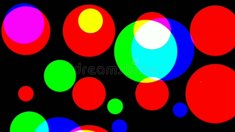Computerized Animation of Colorful Circles of Various Sizes, Flickering ...