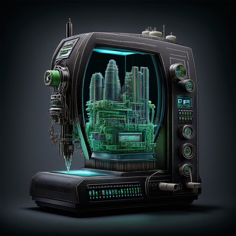 Computerized Embroidery Machines. Digital Textile Industry Stock ...