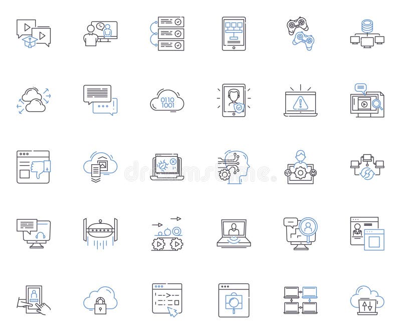 Computerized Gentle Line Icons Collection Stock Illustrations – 7 ...
