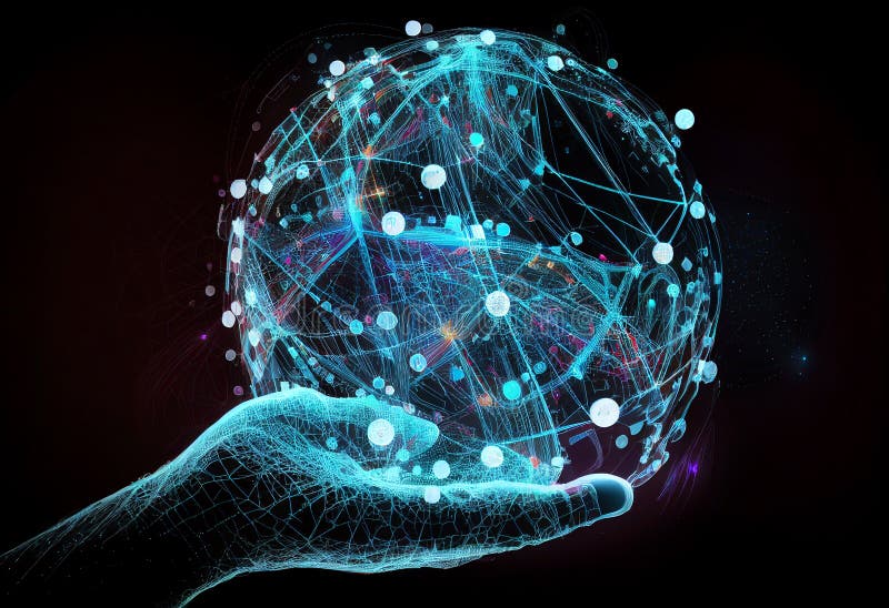 A Computerized Hologram on Your Arm. AI Generated Stock Illustration ...