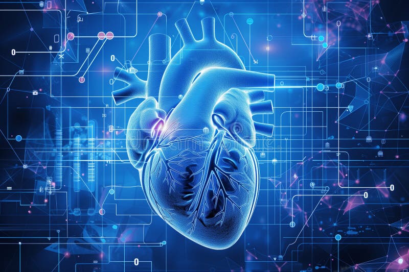 Computerized Human Heart Model Stock Image - Image of diagram, research ...