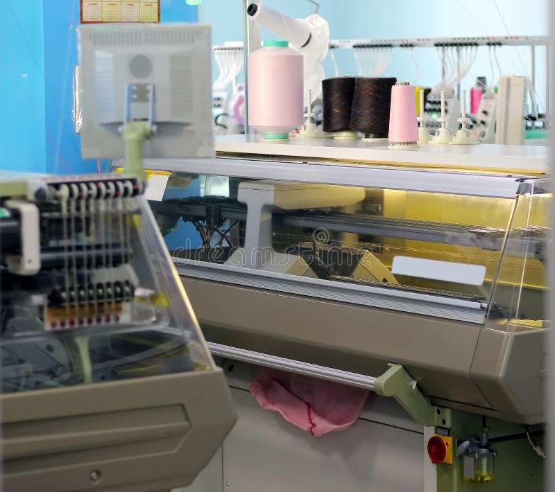 Computerized Knitting Machines Stock Image - Image of equipment ...