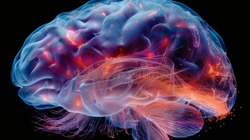 Computerized Representation of a Human Brain Stock Image - Image of ...