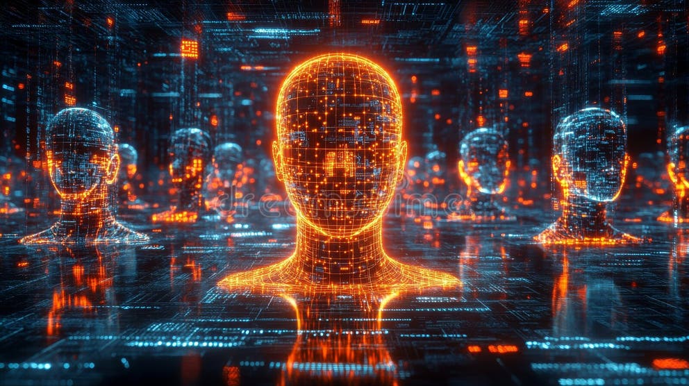 A Computerized Representation of Networked Human Figures Stock Image ...