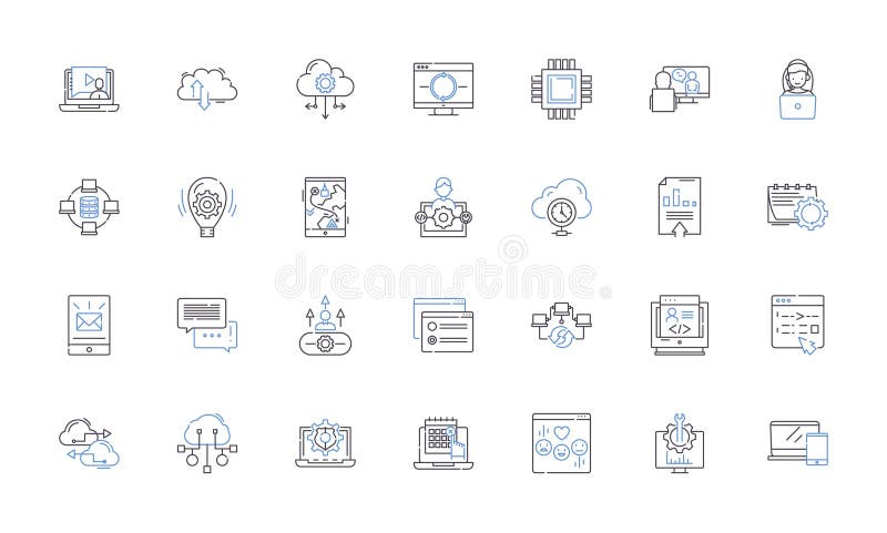 Computerized Systems Line Icons Collection. Automation, Digitalization ...