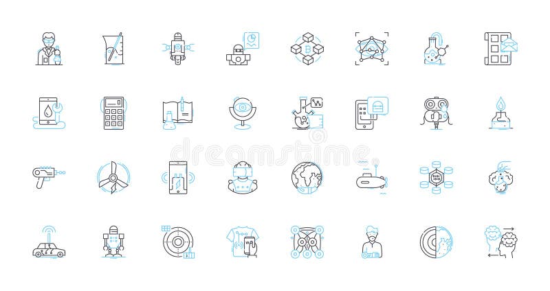 Computerized Systems Linear Icons Set. Automation, Artificial ...