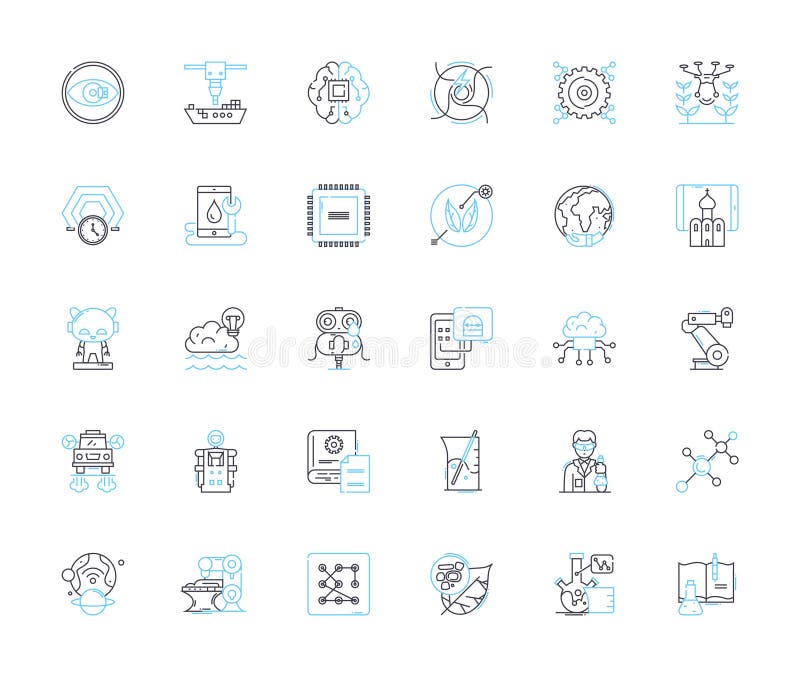 Computerized Systems Linear Icons Set. Automation, Artificial ...