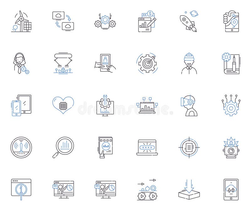 Computerized Systems Line Icons Collection. Automation, Programming ...