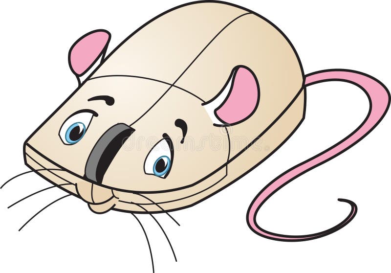 Computermuis Als Muis Wordt Getrokken Die Vector Illustratie ...