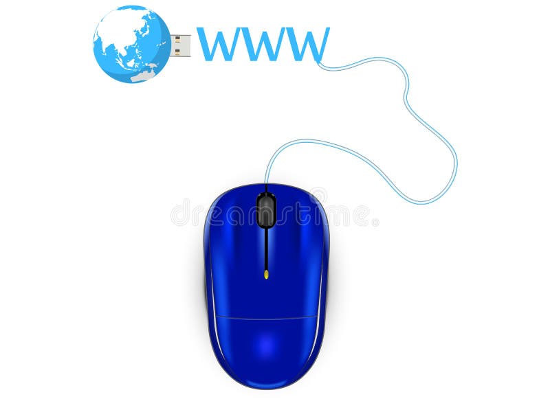 Computermuis met Internet vector illustratie. Illustration of lijn ...
