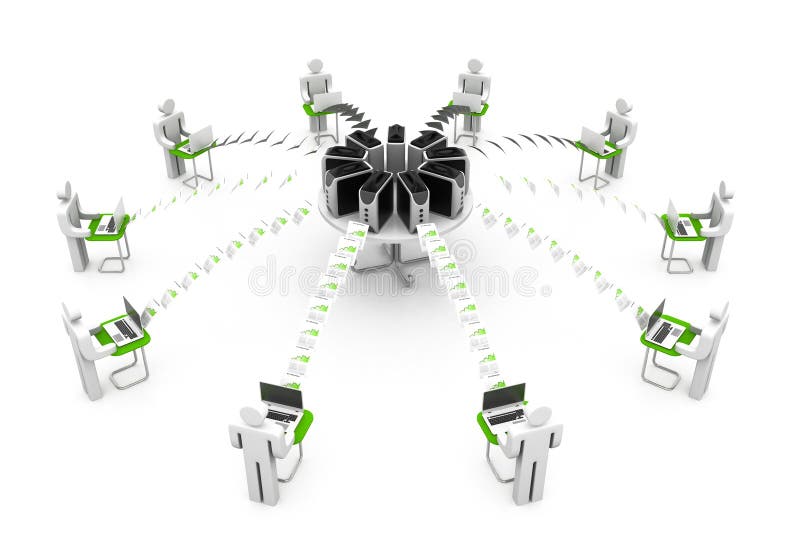 Computernetzwerk Mit Datenverbund Stock Abbildung - Illustration von ...