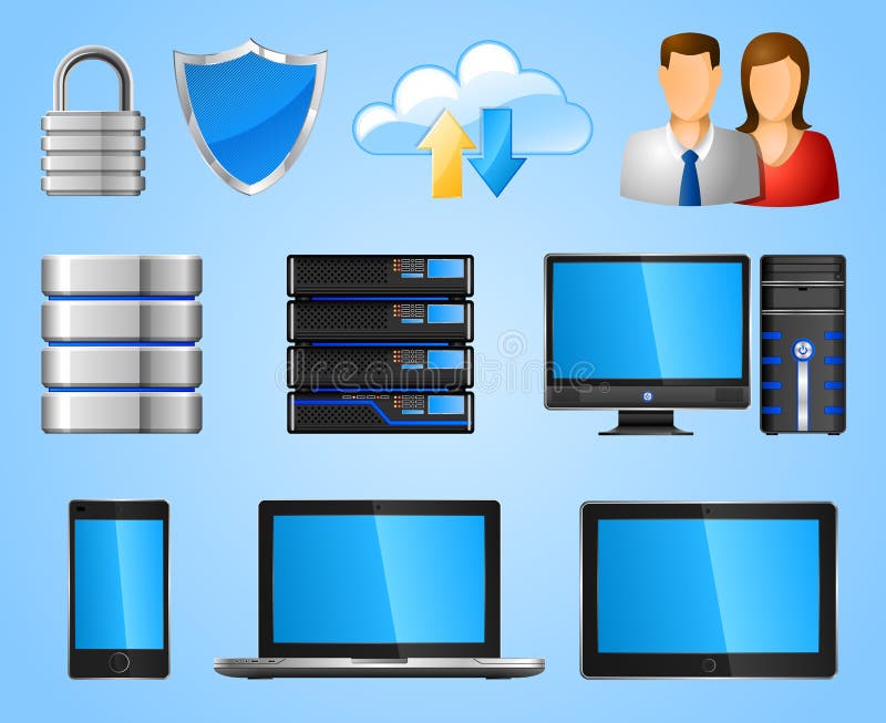 Computerpictogrammen vector illustratie. Illustration of informatie ...