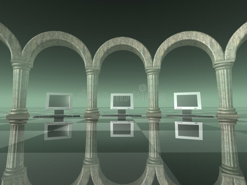 Computers stock illustration. Illustration of archway - 1574490
