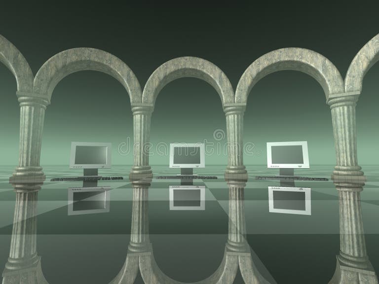 Computers stock illustration. Illustration of archway - 1574490