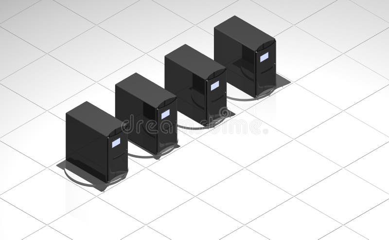 Black servers stock illustration. Illustration of linked - 1875816