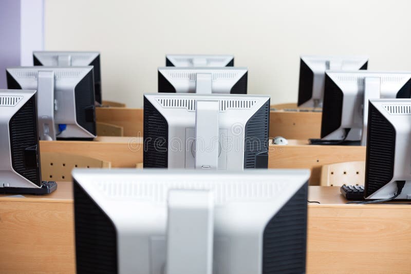 Computers Arranged Desks Classroom Stock Photos - Free & Royalty-Free ...