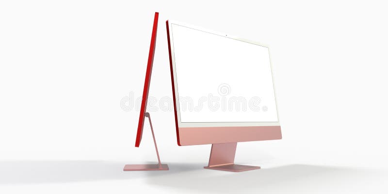 Computers with Blank White Screens Stock Illustration - Illustration of ...