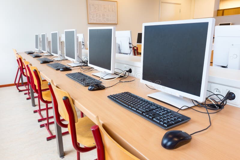 Computers in Classroom on High School Stock Photo - Image of computers ...