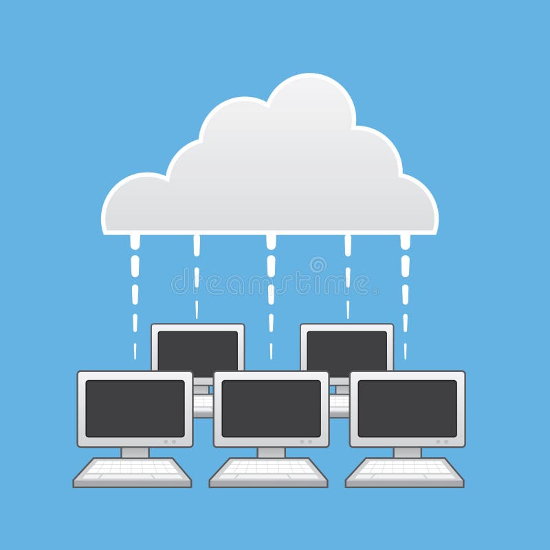 Computers Cloud Connected stock vector. Illustration of files - 37858722