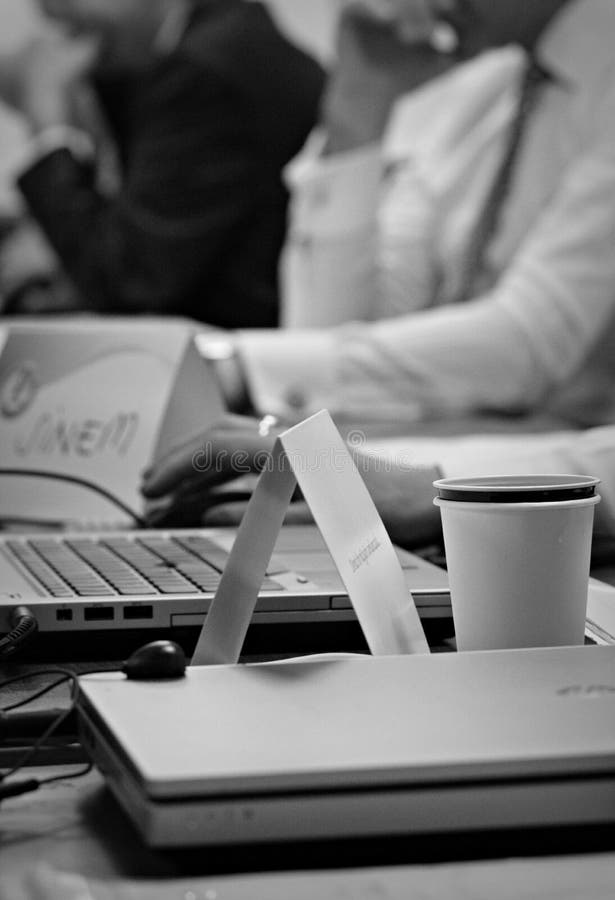 Computers and Coffee in Istanbul Turkey Stock Image - Image of hands ...