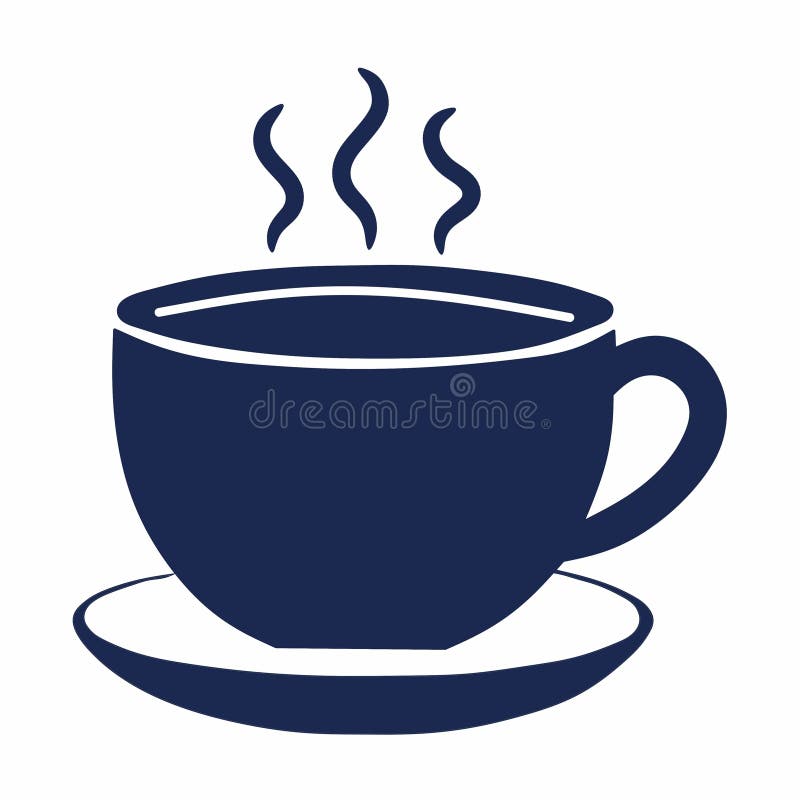 Blue Simple Coffe Icon on Isolate Stock Illustration - Illustration of ...