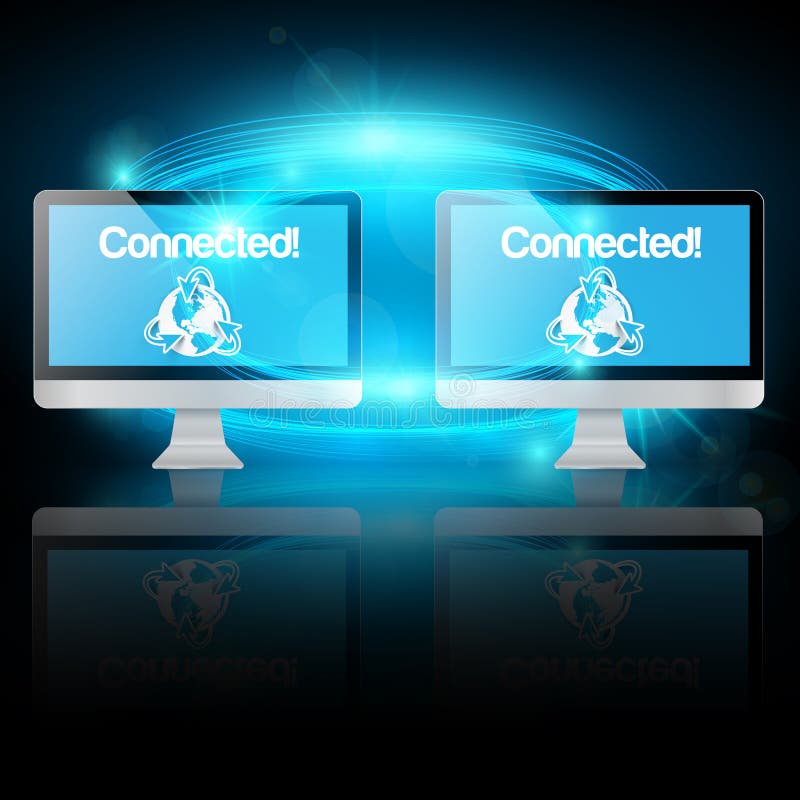 Computers Connected, Vector Illustration Stock Vector - Illustration of ...